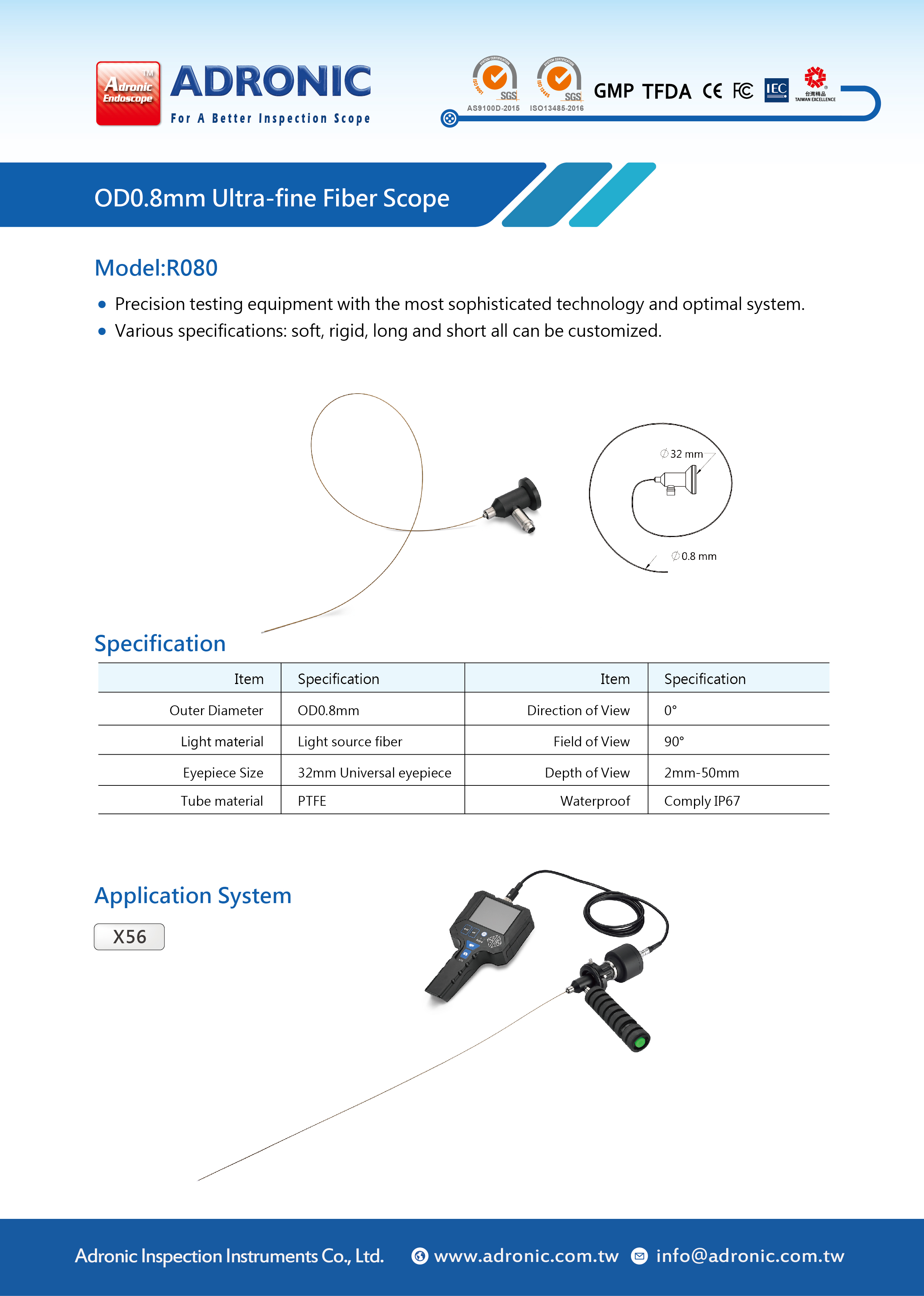 0.8mm Flexible image Fiber Scope | Product | Adronic Instrument ...